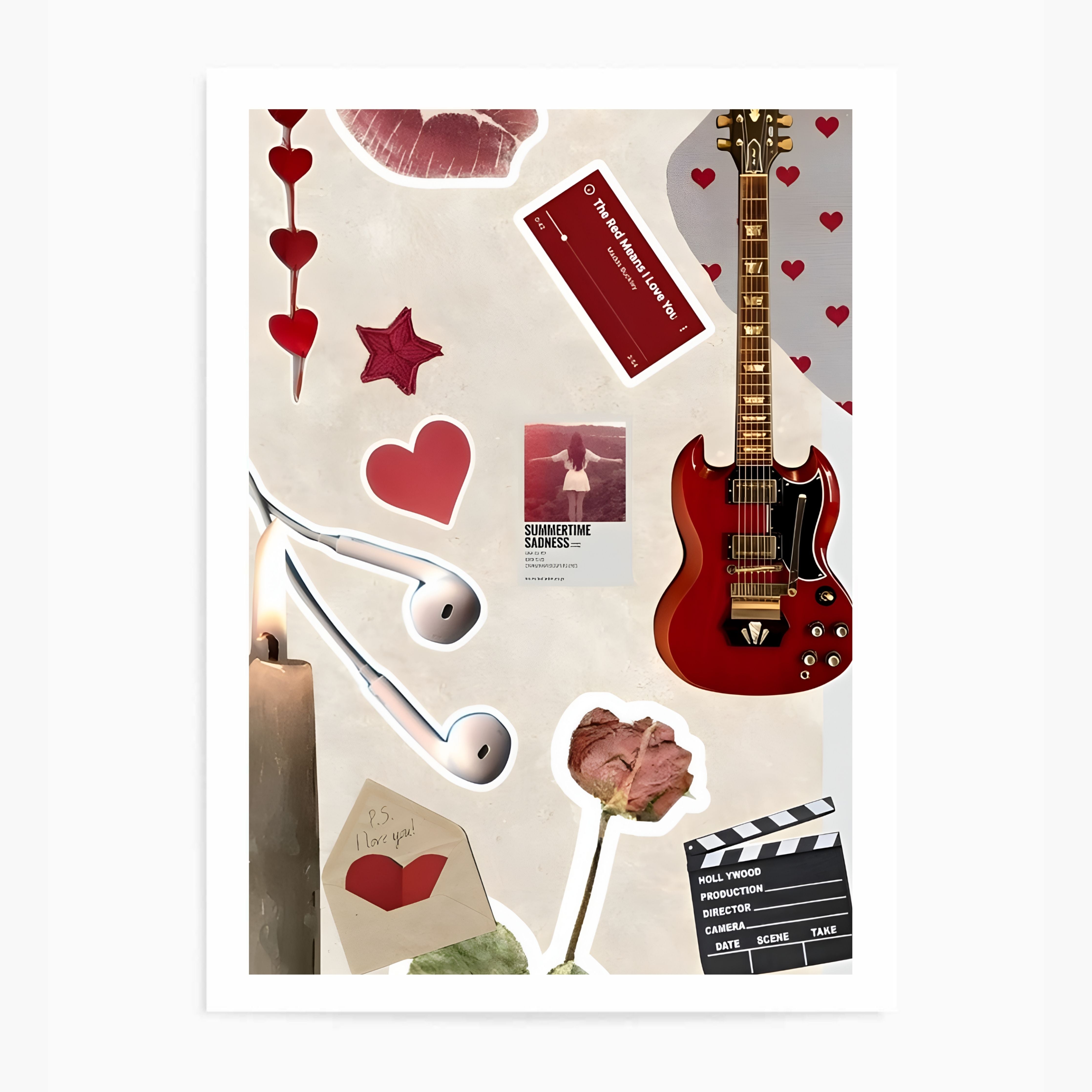 Dark Red Collage | Wall Art Print – Soul Studio
